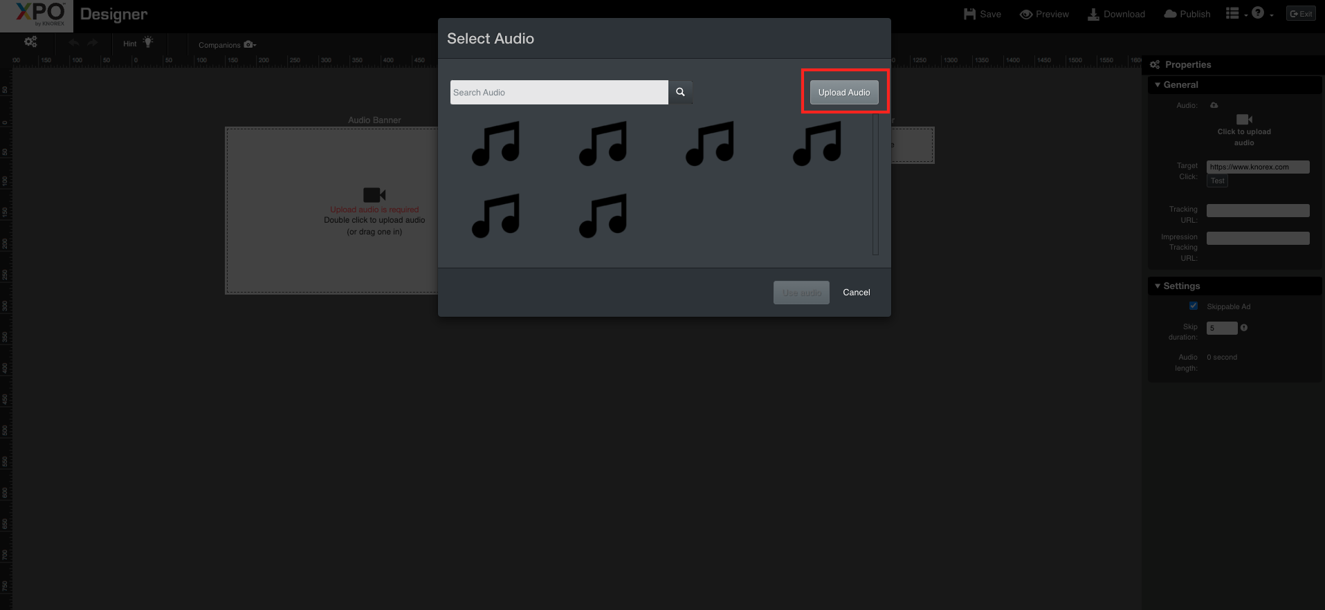 How to Create Audio Campaigns in XPO – KNOREX XPO Help Center